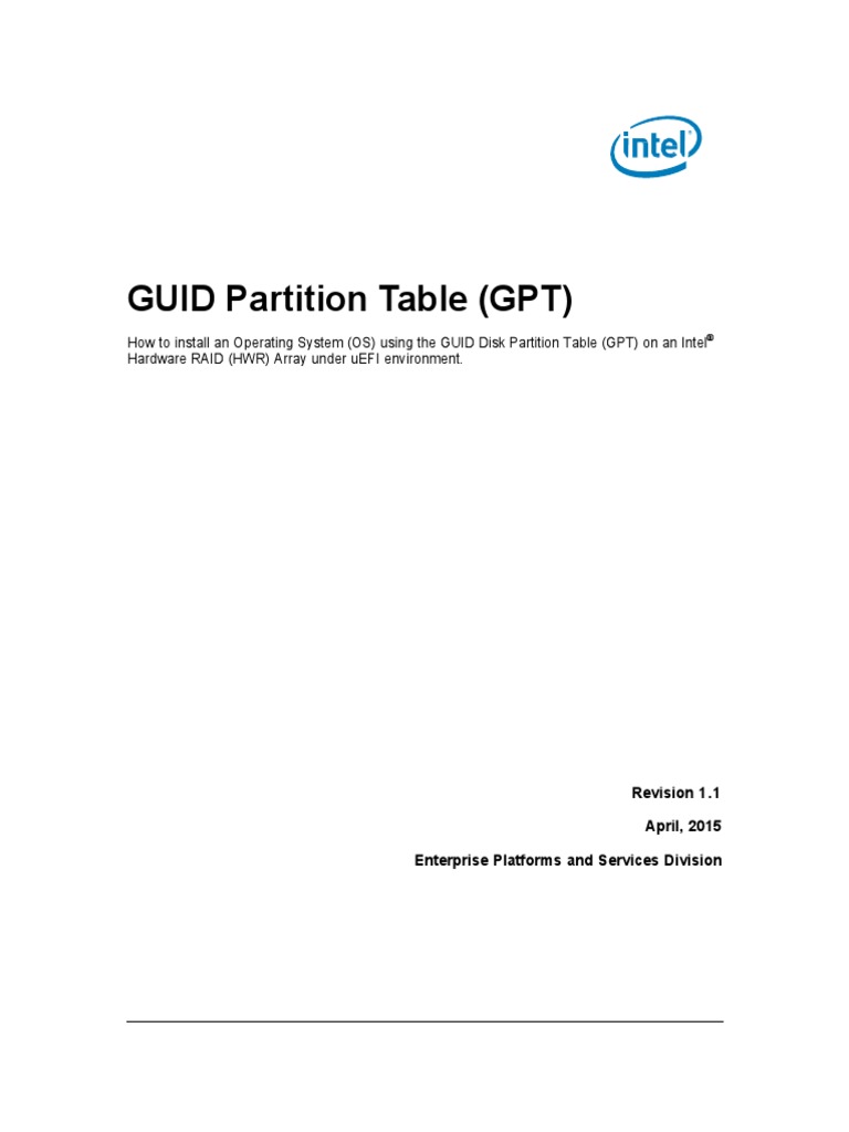 GUID Partition Table (GPT) | PDF | Bios | Booting