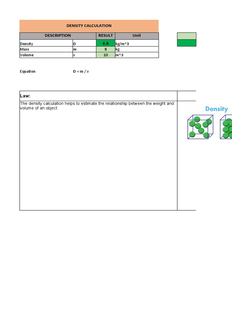 Density Calculation and Results | PDF | Teaching Methods & Materials ...
