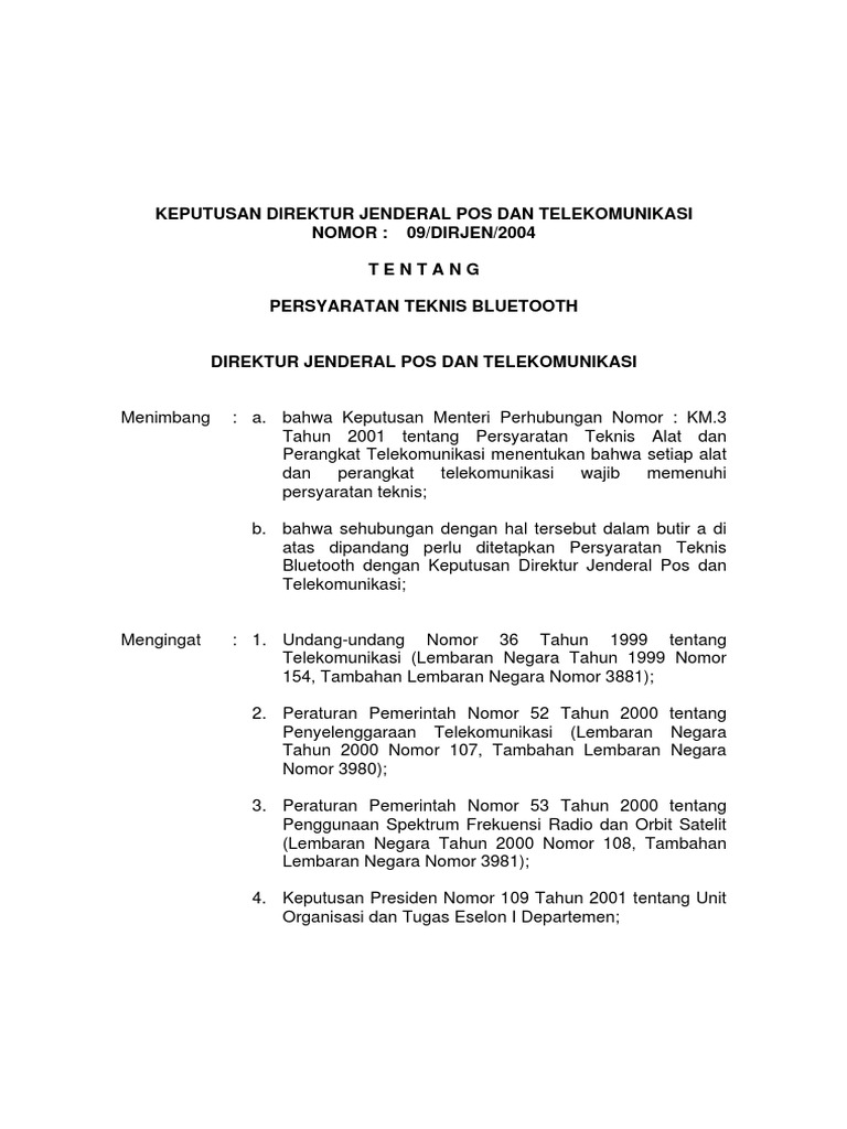 20120120135629-Keputusan Dirjen Postel Nomor 09 2004 | PDF