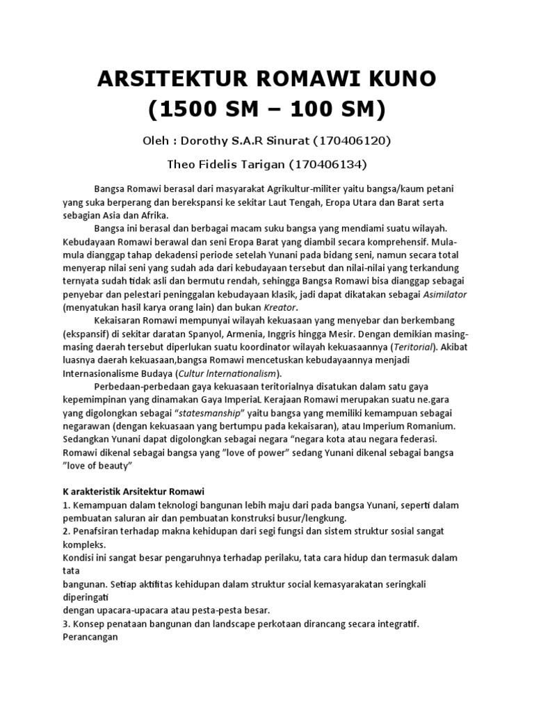 Pengantar Arsitektur: Romawi Kuno | PDF