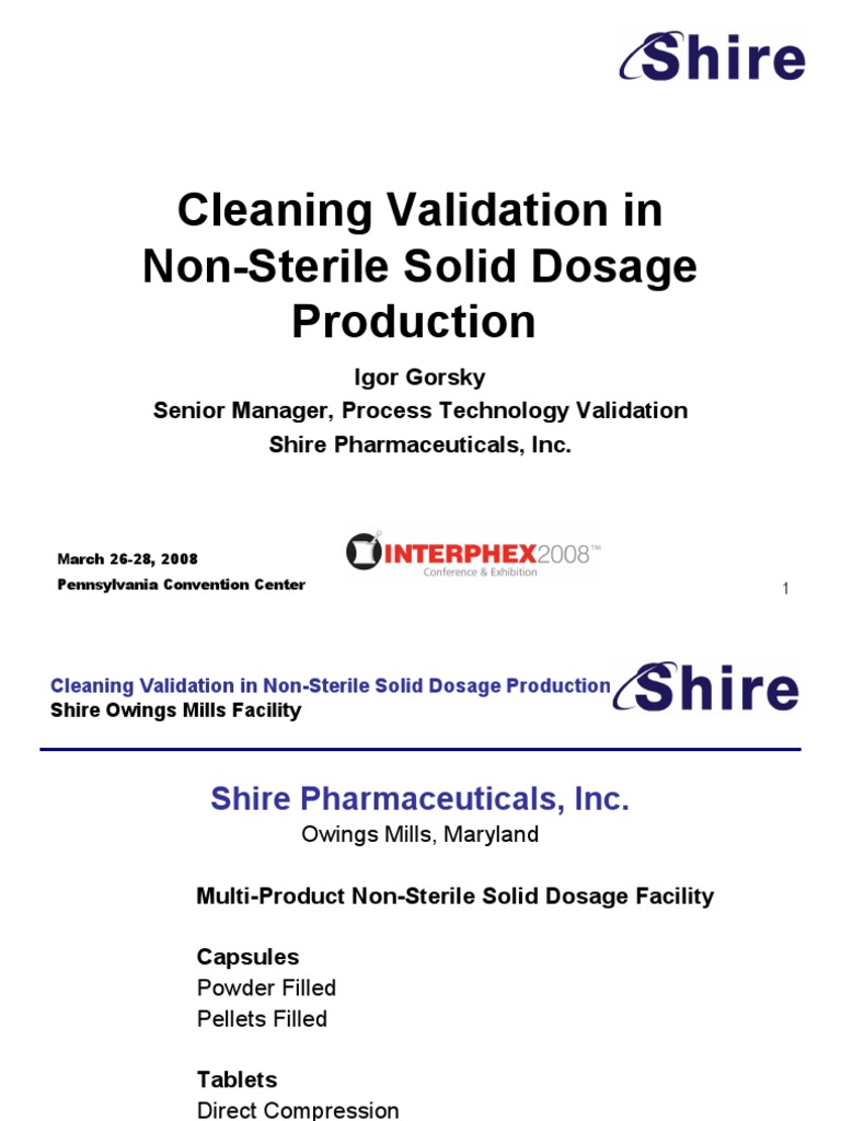 Cleaning Validation in Non-Sterile Solid Dosage Production: A Comprehensive Guide to Master ...