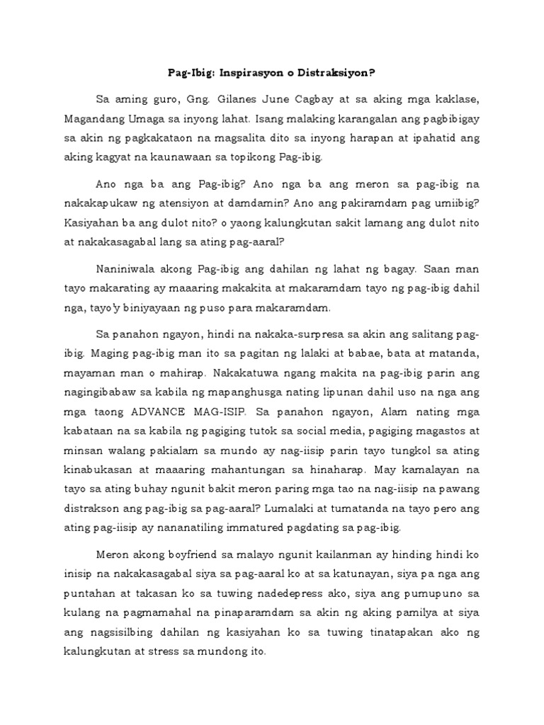 Talumpati Sample | PDF