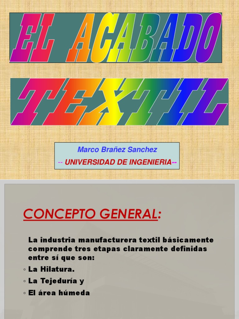 Definición y Tipos de Acabado Textil | PDF | Industria textil | Textiles