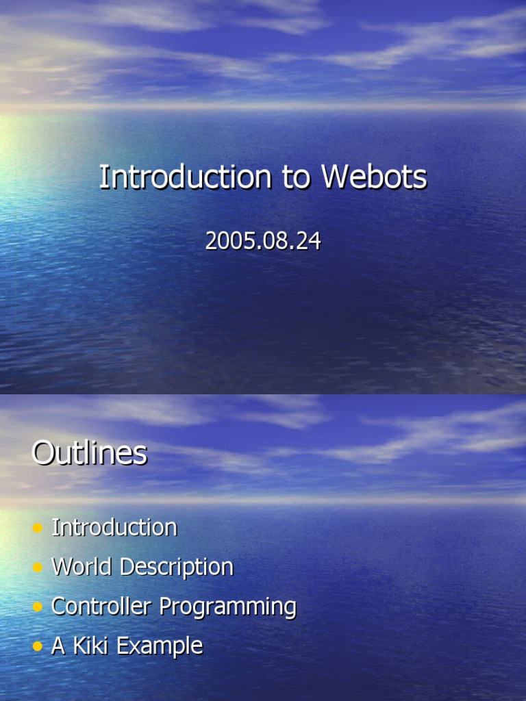 Introduction To Webots | PDF | Robot | Robotics