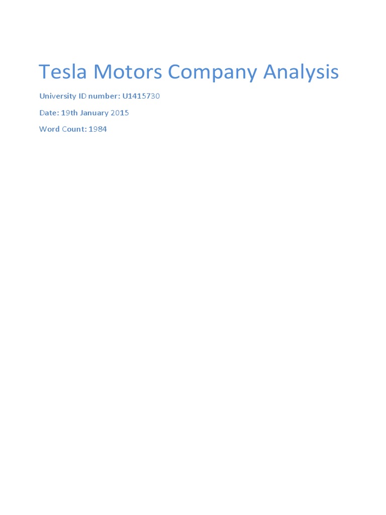 Tesla Strategy Analysis | PDF | Electric Vehicle | Electric Car