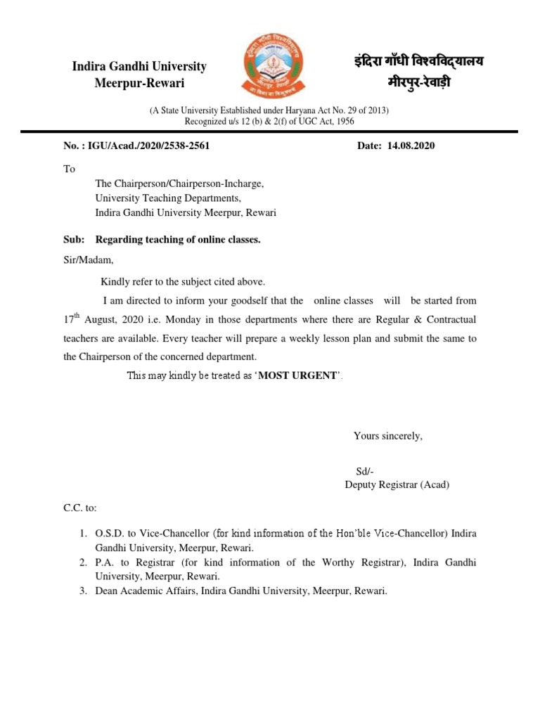 Letter For Online Classes | PDF | Computers