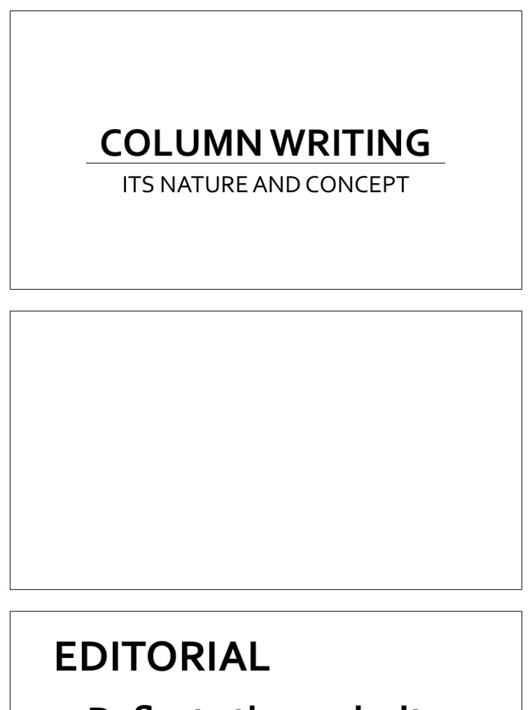 Column Writing: Its Nature and Concept | PDF