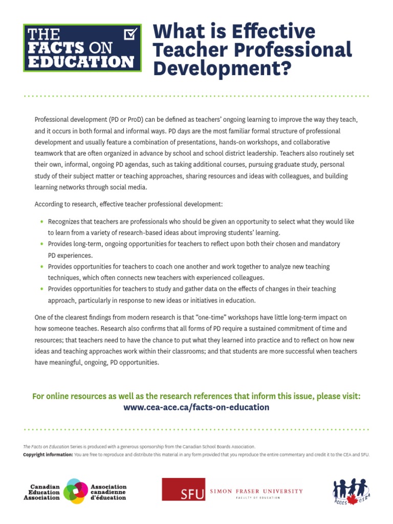 What Is Effective Teacher Professional Development?: WWW - Cea-Ace - Ca ...