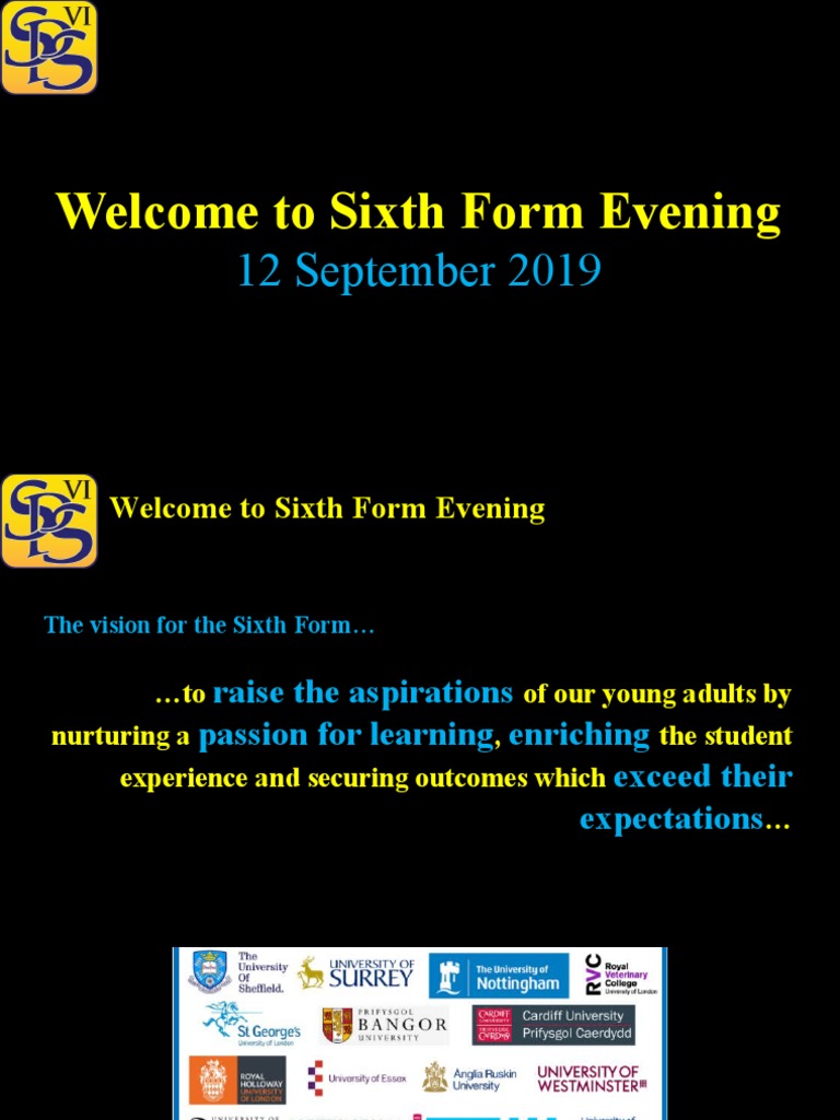 Welcome To Sixth Form Evening: 12 September 2019 | PDF | Test ...