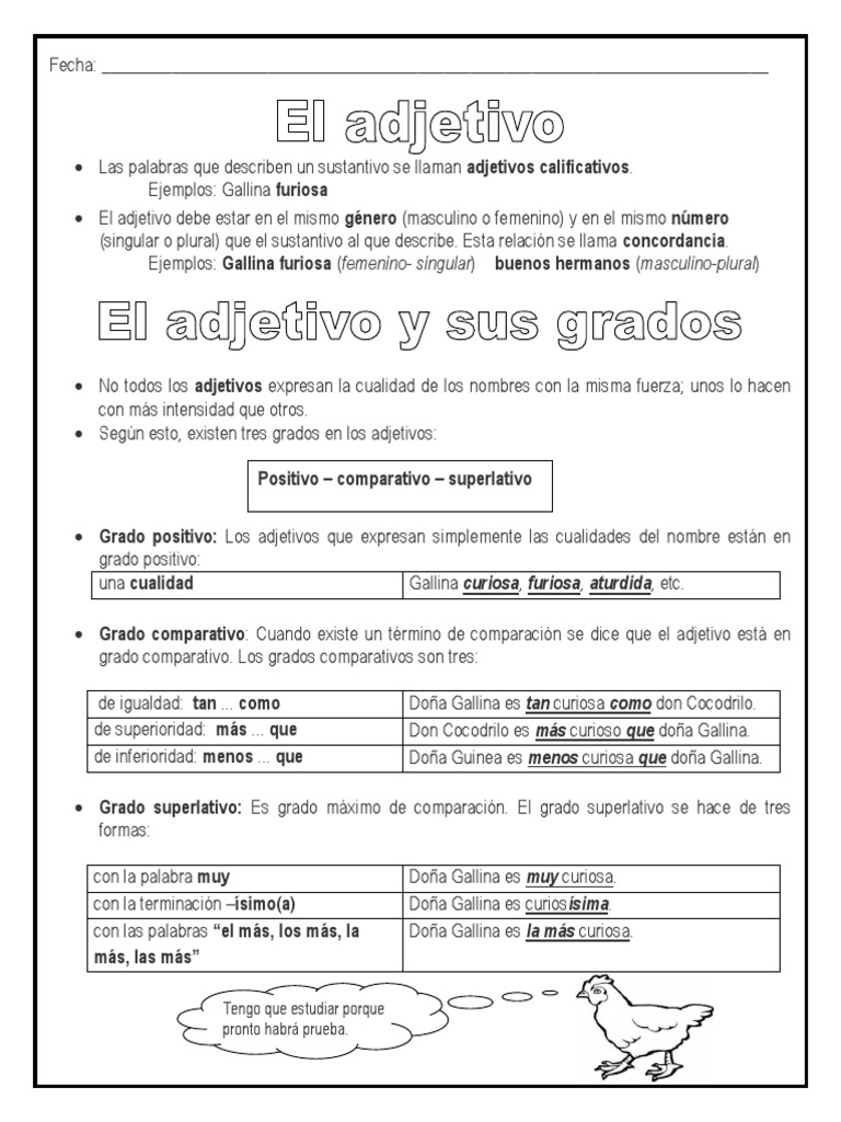El Adjetivo y Sus Grados | PDF