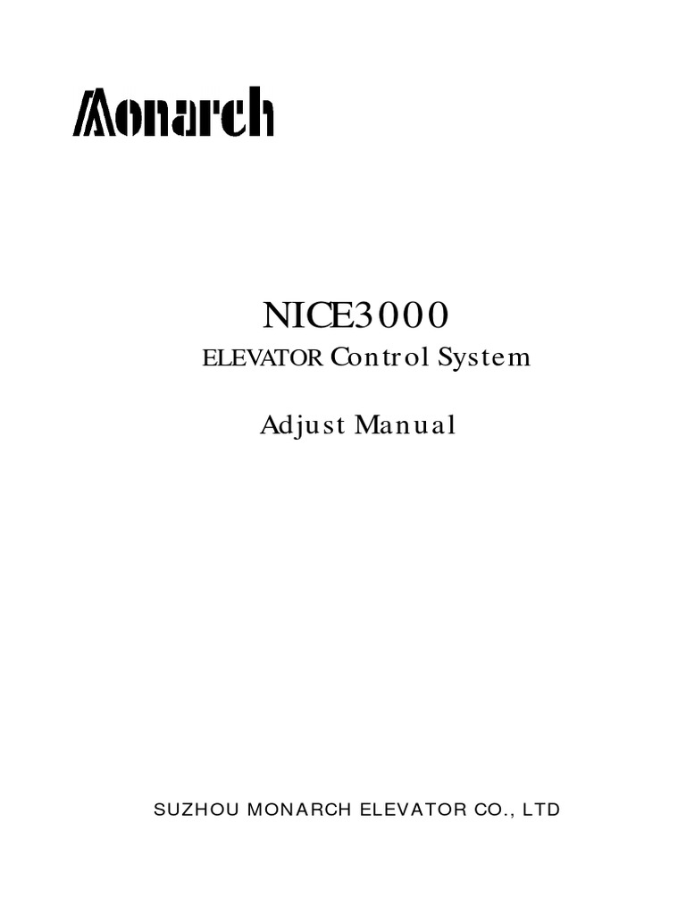 NICE3000 Elevator Control Manual | PDF | Capacitor | Electric Motor