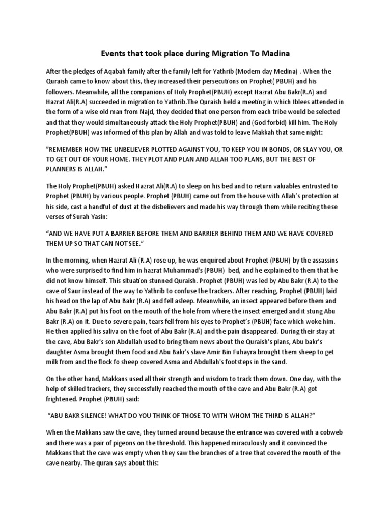 Migration To Madina | PDF | Medina | Muhammad