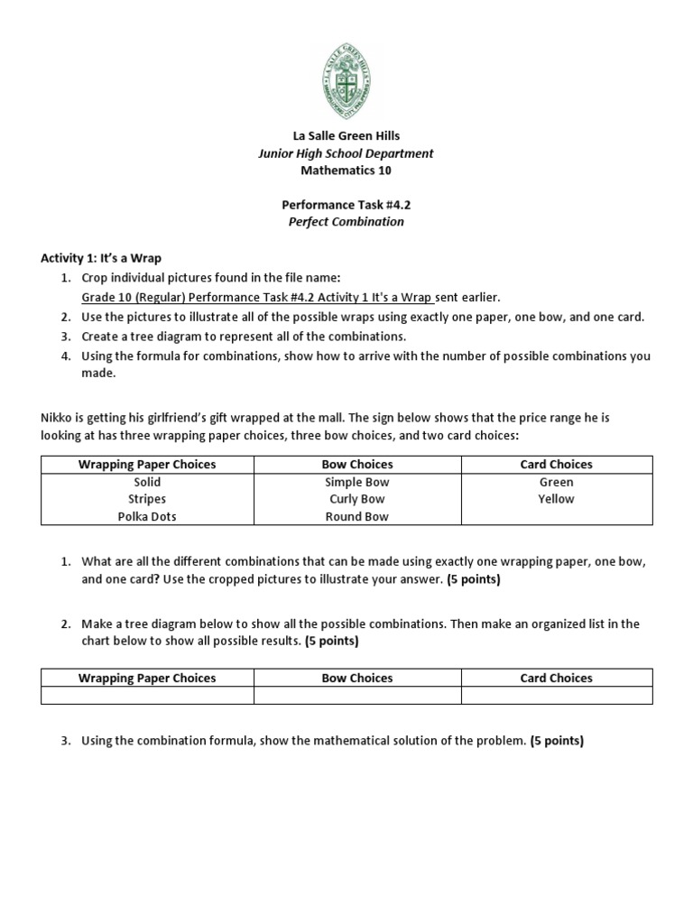 Grade 10 (Regular) Performance Task #4.2 Guidelines PDF | PDF | Ice ...