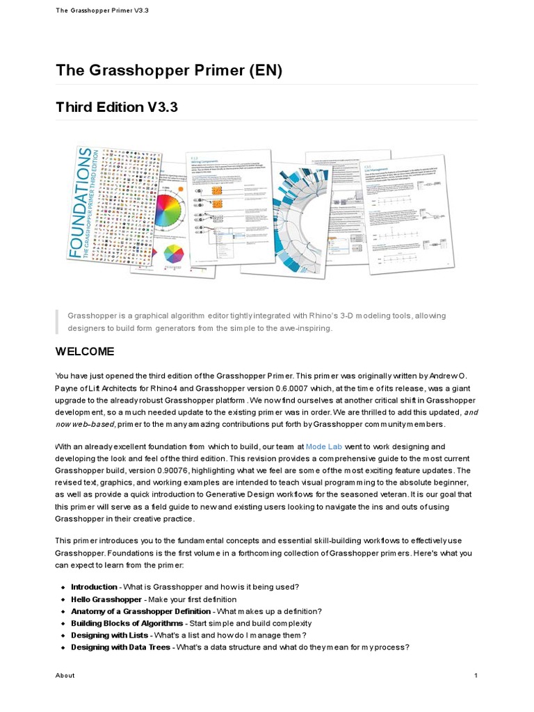 The Grasshopper Primer (EN) : Third Edition V3.3 | PDF