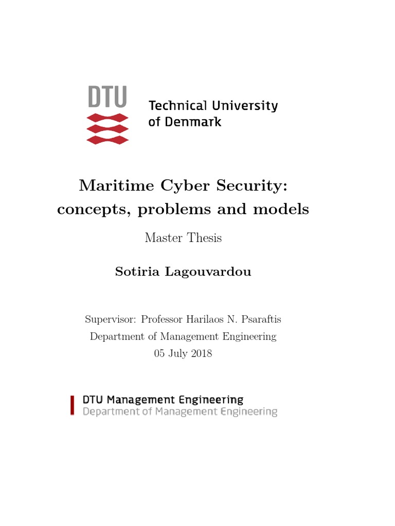 Maritime Cyber Security: Concepts, Problems and Models: Master Thesis | PDF | Computer Security ...