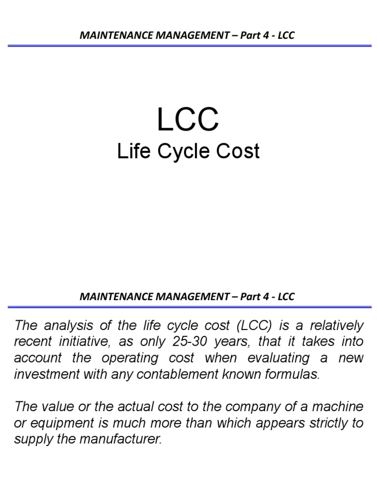 Life Cycle Cost - Basic Concepts | PDF | Life Cycle Assessment ...