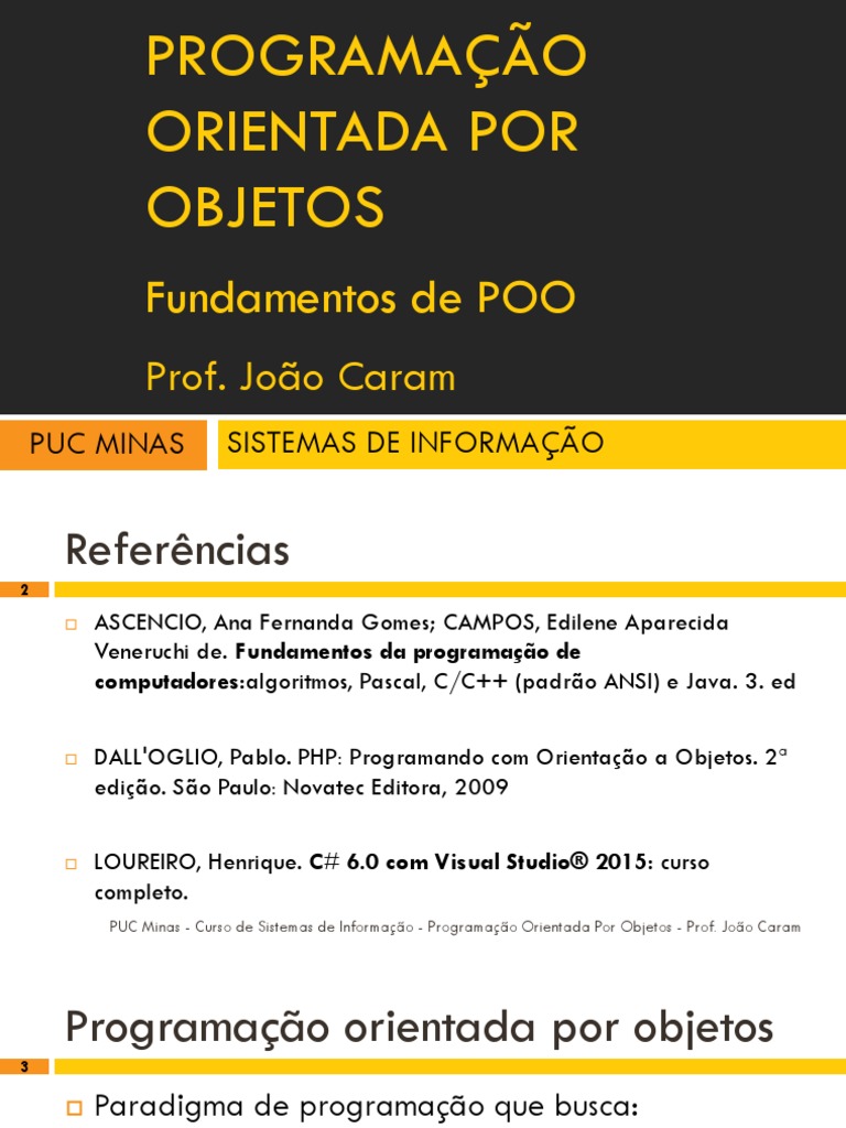 POO 1 FundamentosPOO 20192 PDF | PDF | Classe (programação de ...