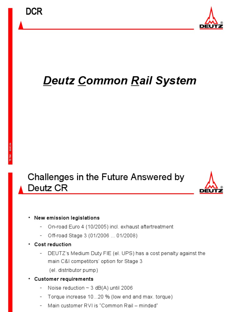 Deutz's Strategy to Meet Future Emission Regulations and Customer Needs ...