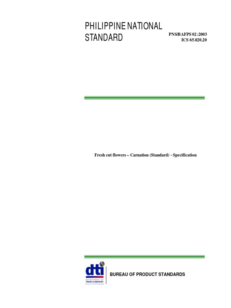 Philippine Standard for Carnation Flowers | PDF | Packaging And ...