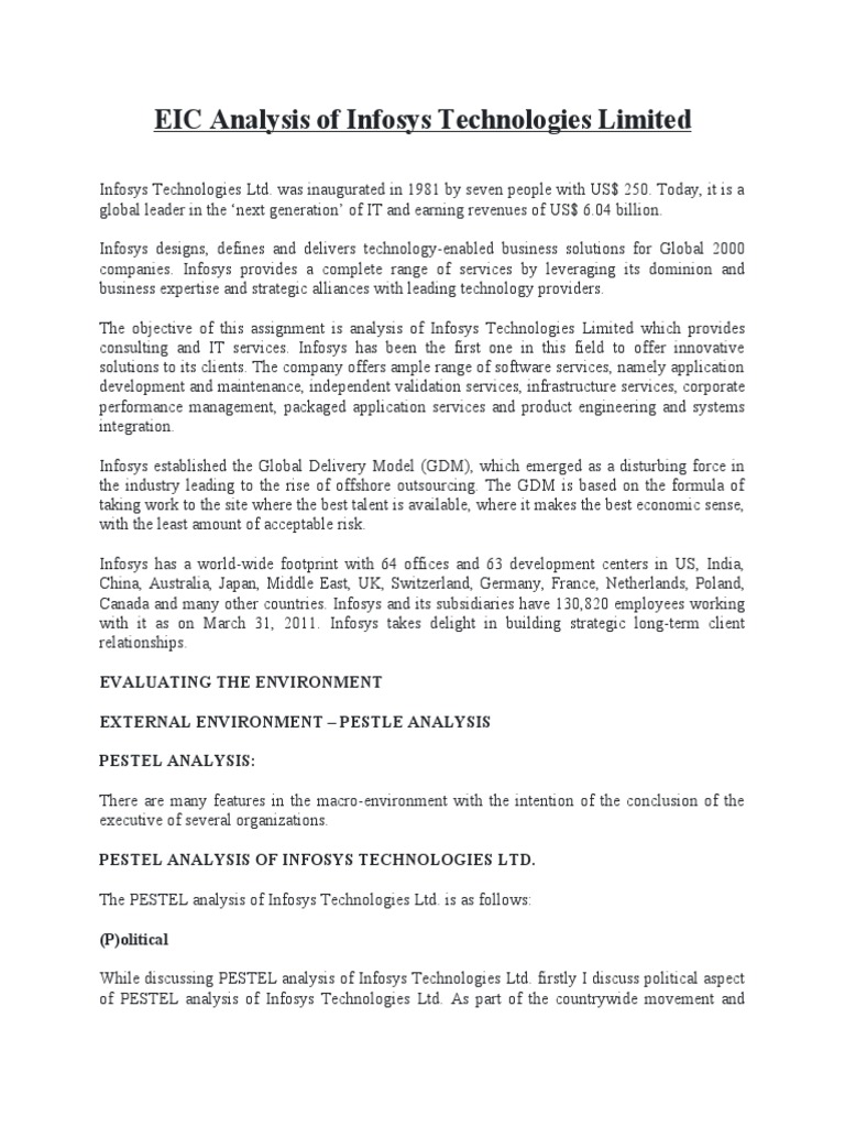 EIC Analysis of Infosys Technologies | PDF | Leadership | Innovation