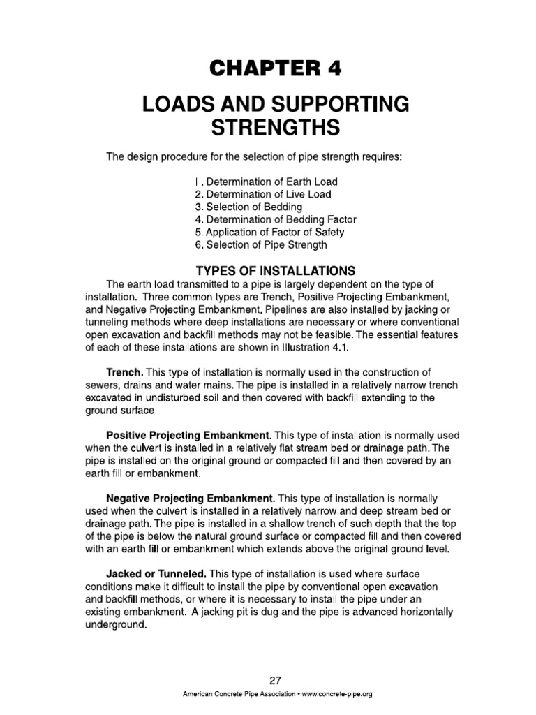 Concrete Pipe Bedding Factor Guide | PDF | Civil Engineering ...