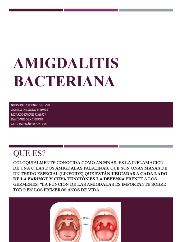 Amigdalitis Bacteriana: Causas y Tratamiento | PDF | Estreptococo | Salud pública