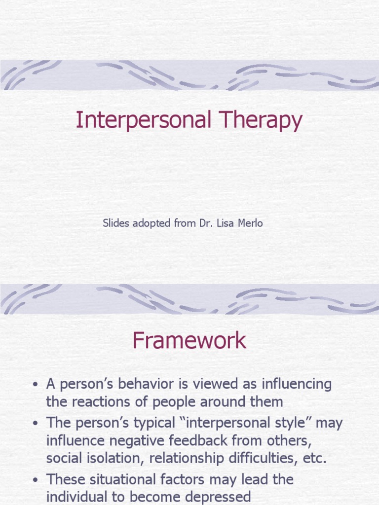 Interpersonal Therapy: Slides Adopted From Dr. Lisa Merlo | PDF | Grief ...