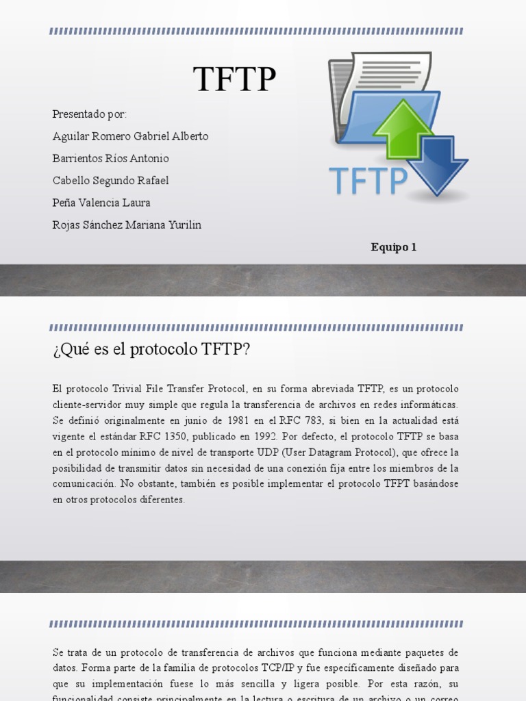 TFTP | PDF | Protocolo de transferencia de archivos | Tecnologías de la ...