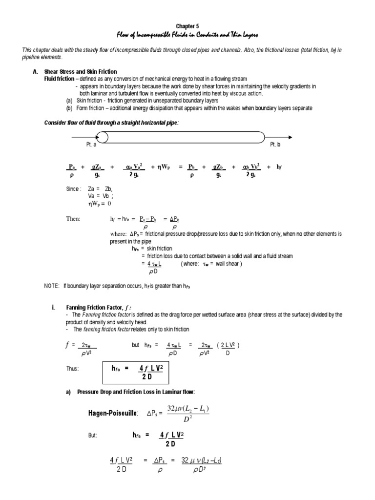 Chapter - 5 - Flow of Incompressible Fluids in Conduits and Thin Layers | PDF | Boundary Layer ...