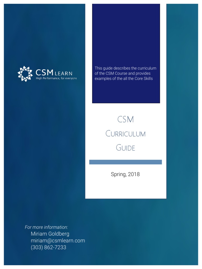 CSM Curriculum Guide | PDF | Metacognition | Curriculum