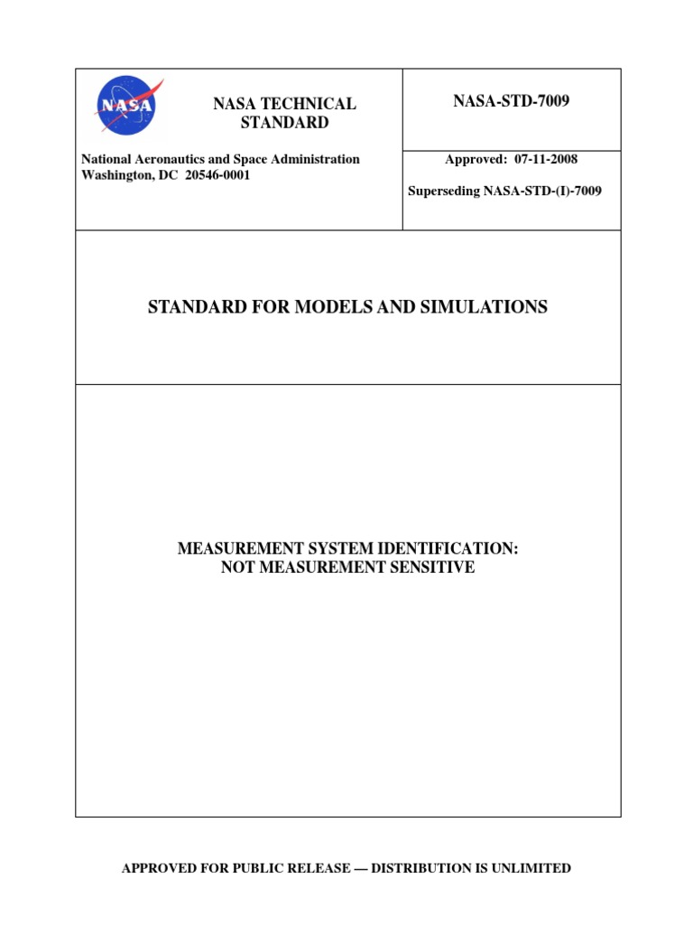 Nasa STD 7009 | PDF | Conceptual Model | Verification And Validation