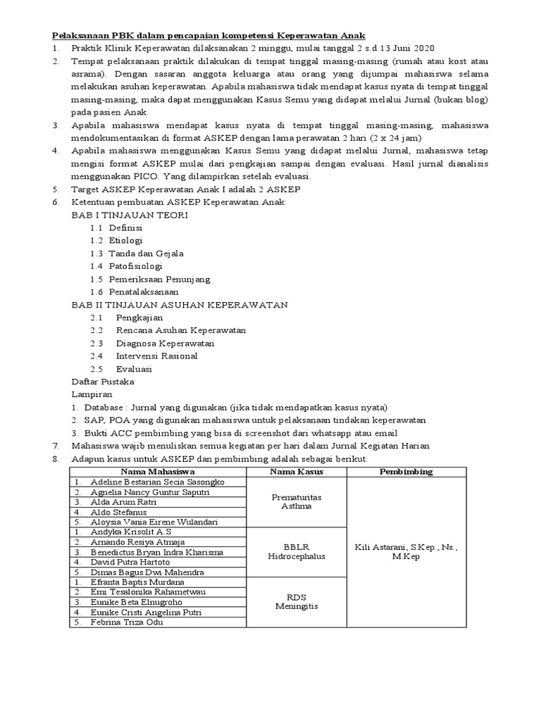 Tugas PBK Kep Anak | PDF