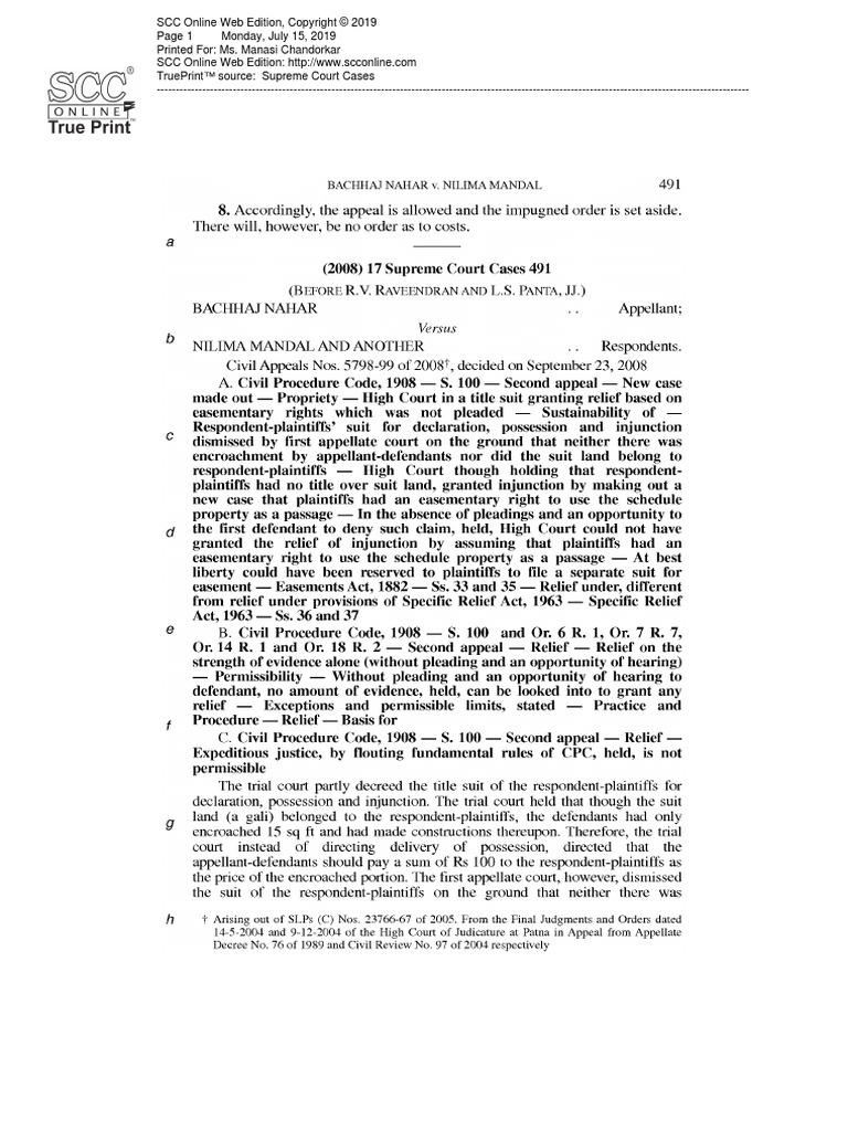 Bachhaj Nahar Vs Nilima Mandal PDF | PDF | Mass Media | Business Law