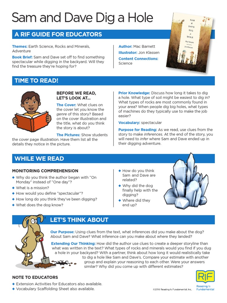 Sam and Dave Dig A Hole - Teachers | Download Free PDF | Reading ...