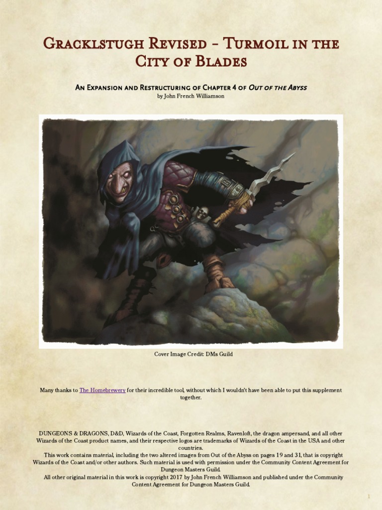 Gracklstugh Revised - Turmoil in The City of Blades: An Expansion and ...