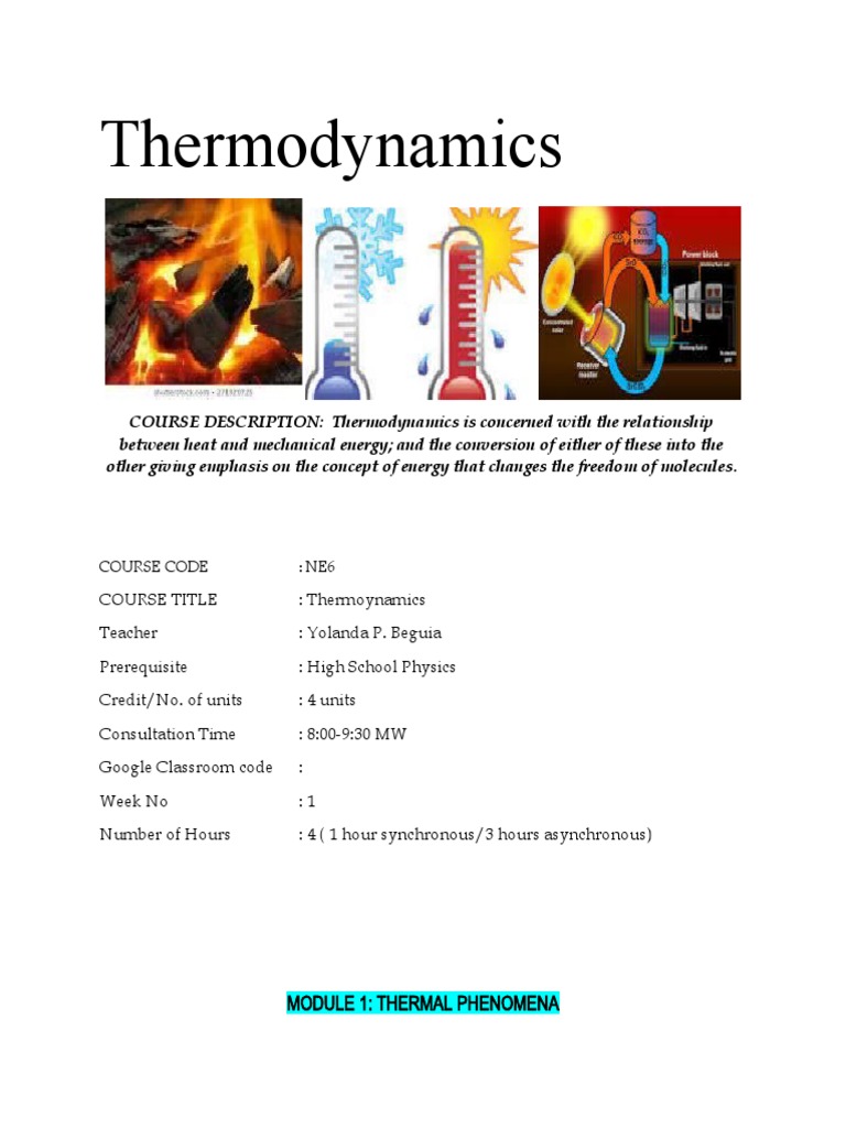 Introduction to Thermodynamics Concepts | PDF | Temperature ...