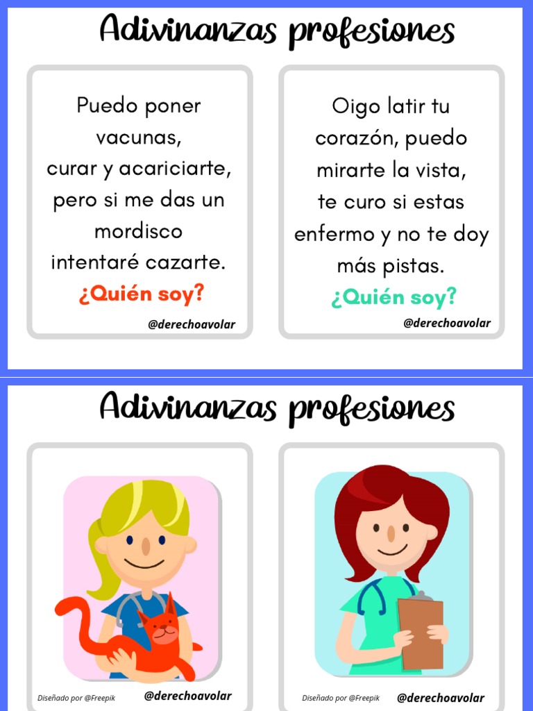 Adivinanzas Profesiones | PDF