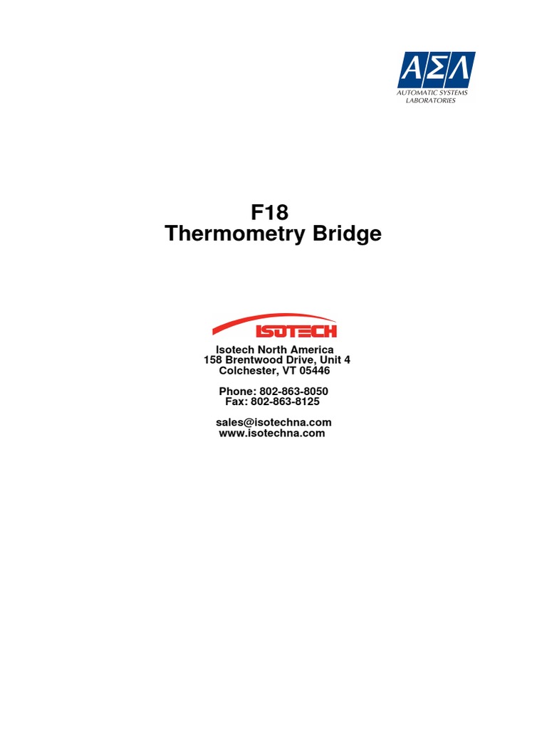 ASL F18 Manual PDF | PDF | Detector (Radio) | Electrical Impedance