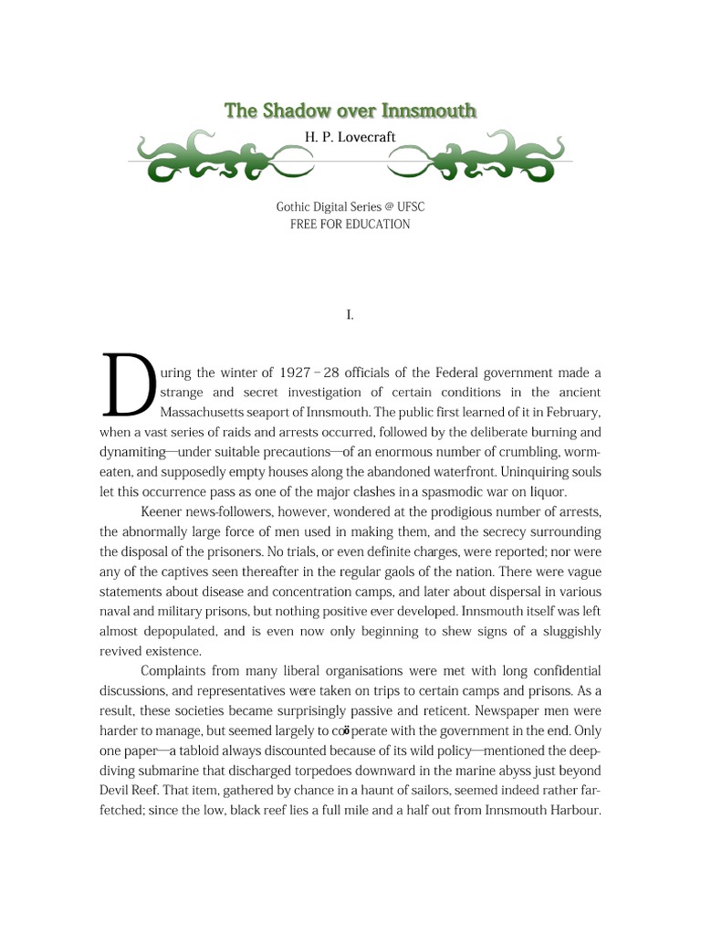 H. P. Lovecraft - The Shadow Over Innsmouth PDF | PDF