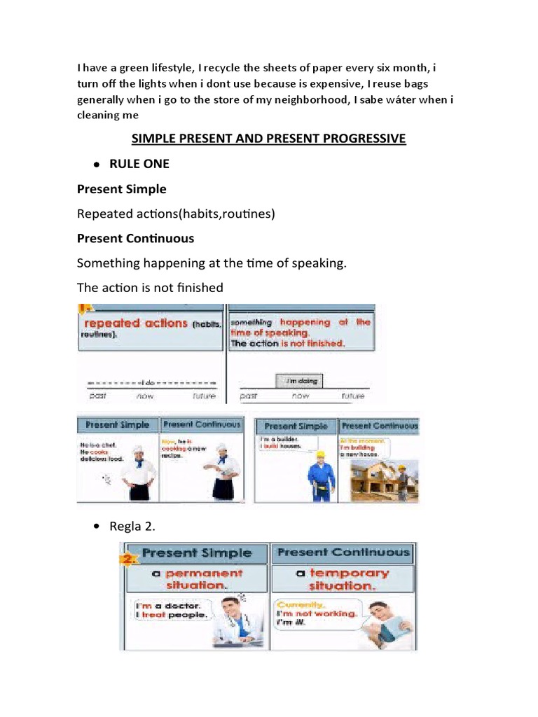 Simple Present and Present Progressive | PDF