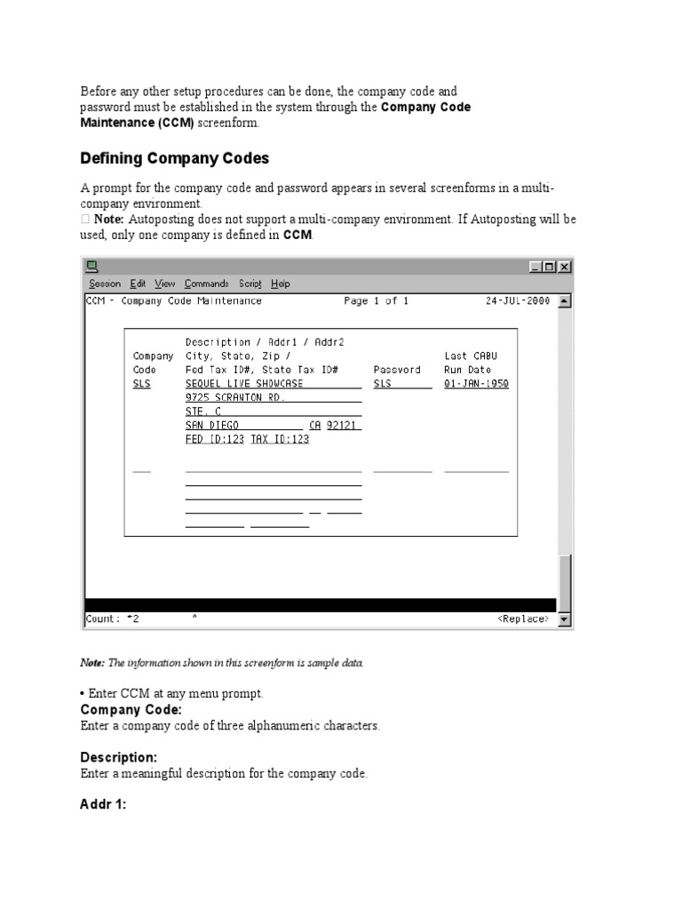 Defining Company Codes: Company Code Maintenance (CCM) | PDF