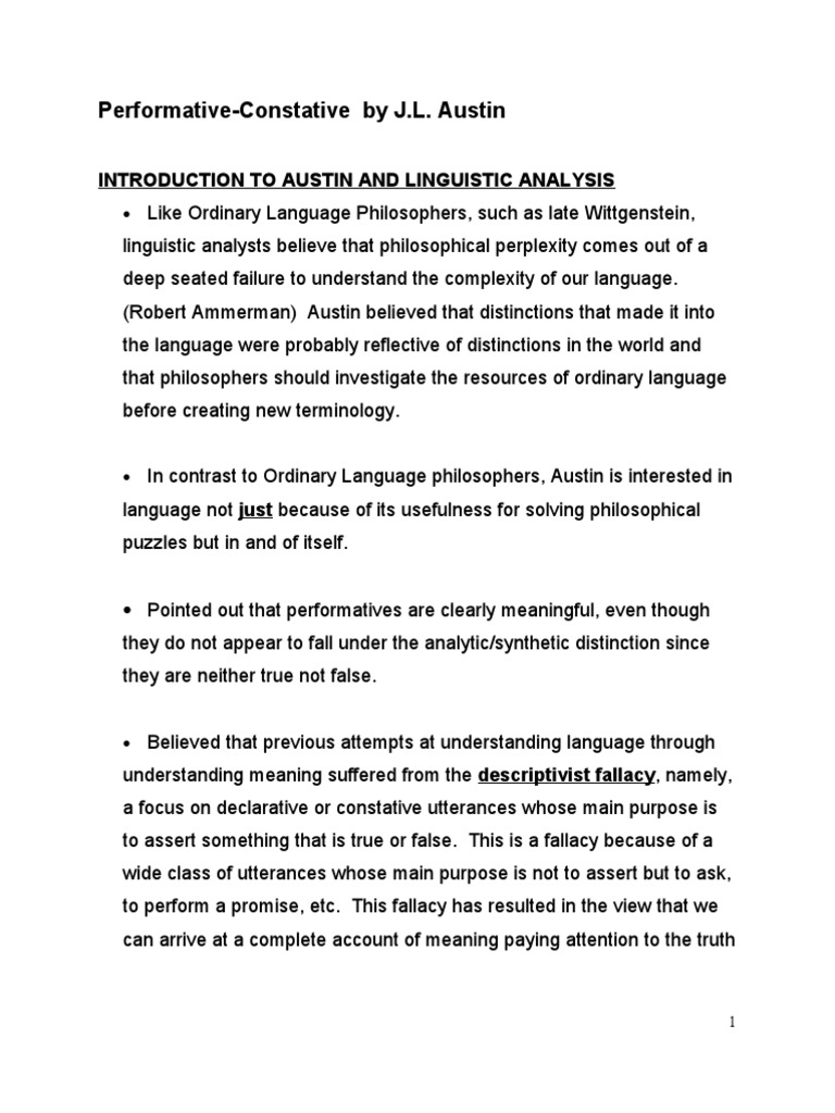 Austin Performative Constantive | PDF | Logical Consequence | Truth