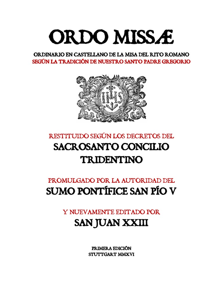 ORDO MISSÆ (Misal para Los Fieles) PDF | Descargar gratis PDF | Misa ...