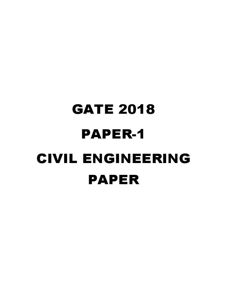 GATE 2018 Civil Engineering Paper | PDF | Business | Finance & Money ...