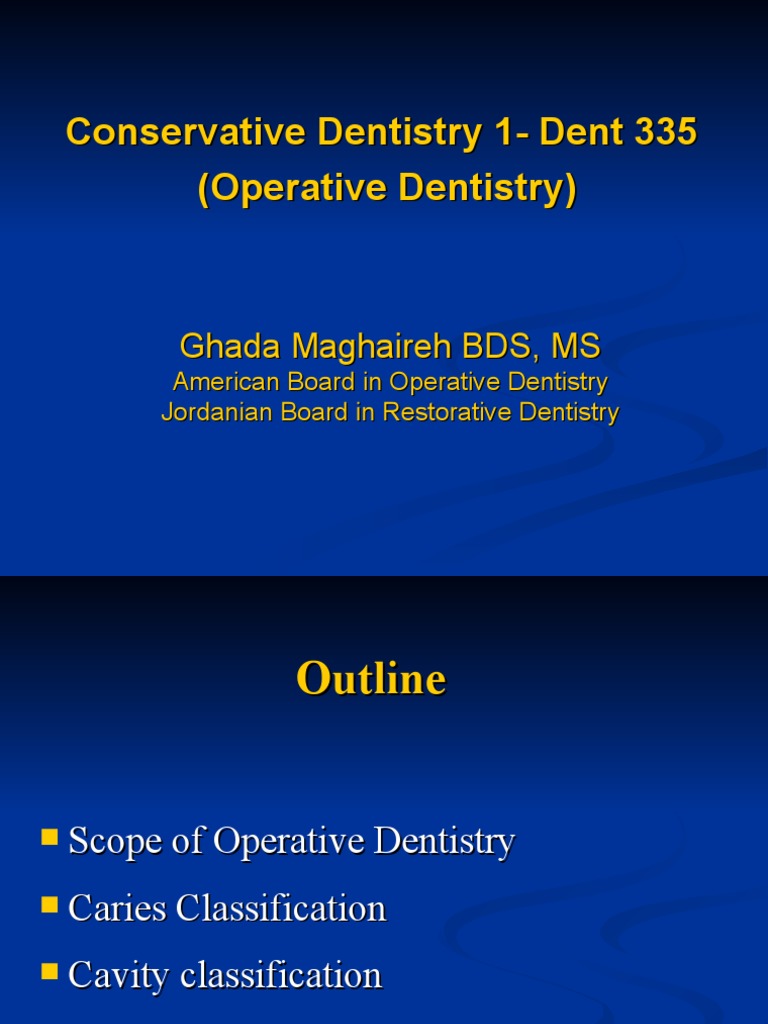Overview of Operative Dentistry | PDF | Tooth | Dentistry