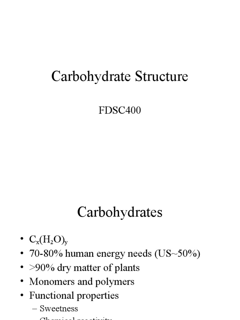 Carbohydrate Structure | PDF | Carbohydrates | Glucose