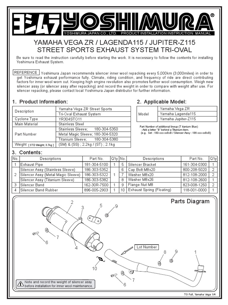 Yamaha Vega ZR / Lagenda115 / Jupiter-Z115 Street Sports Exhaust System ...