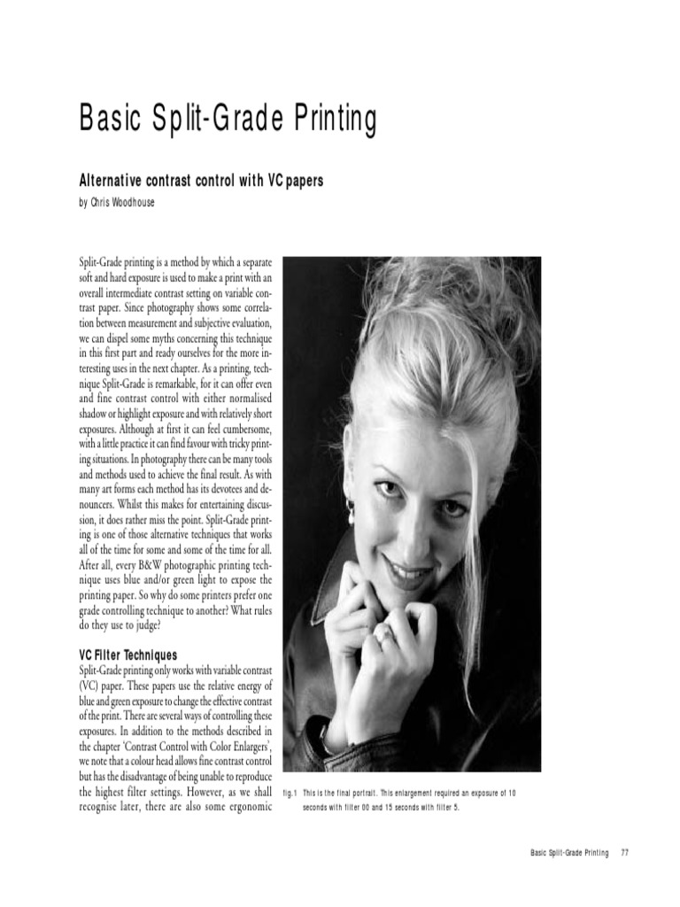 Basic Split-Grade Printing: Alternative Contrast Control With VC Papers ...