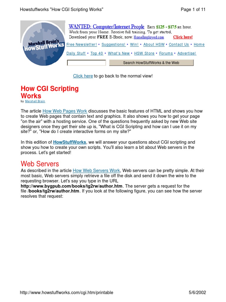 How CGI Scripting Works: Web Servers | PDF | World Wide Web | Internet ...