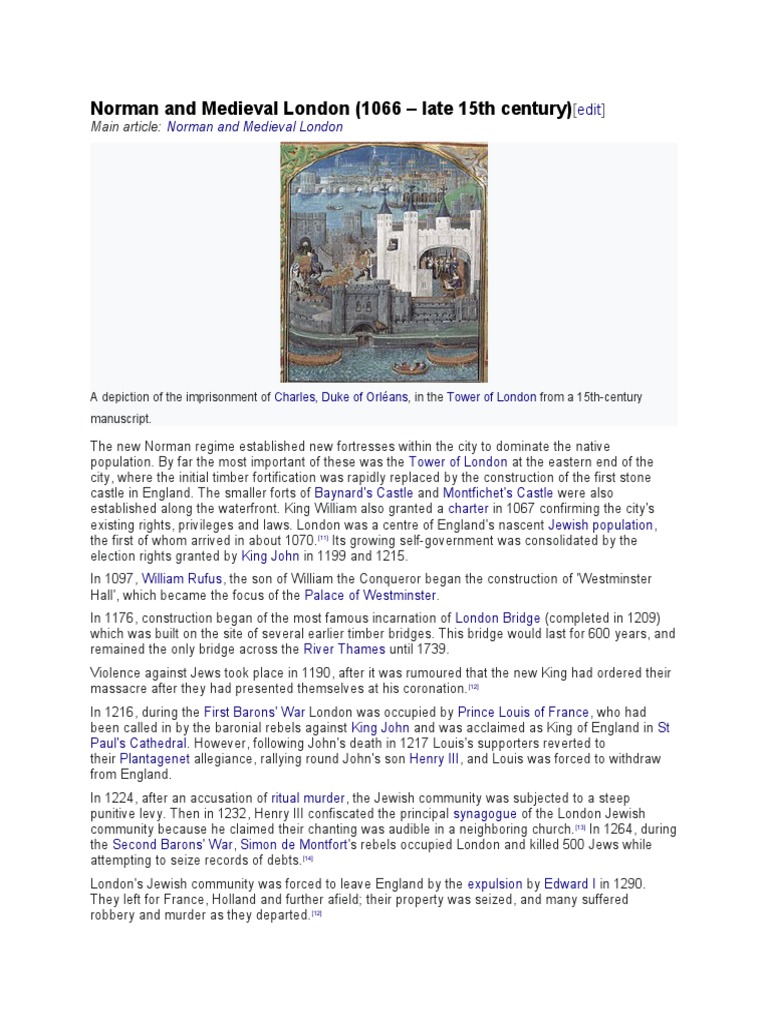 Norman and Medieval London | PDF | Medieval England | Middle Ages